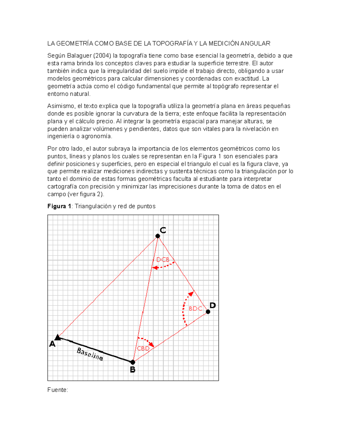 Resumen: LA Geometría como Base de la Topografía y Medición Angular ...