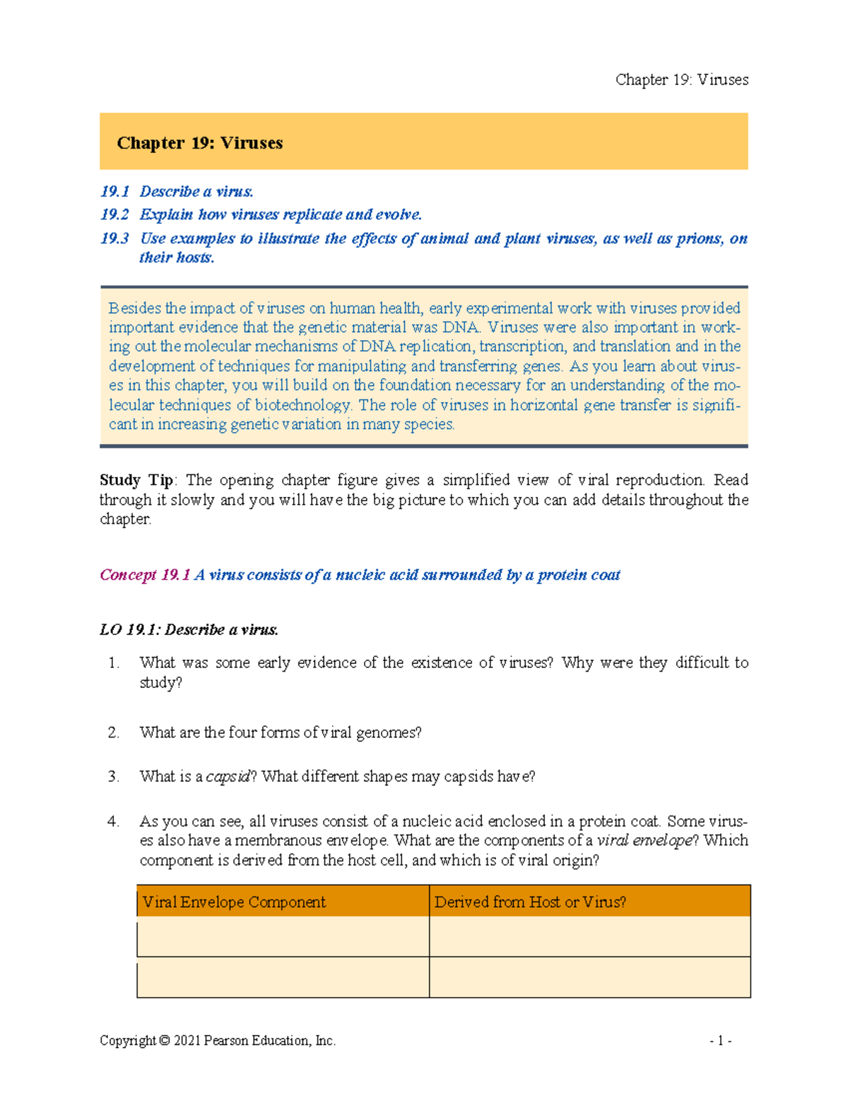 Bio12 ARG 19 - Chapter 19 Reading Guide on Viruses and Prions - Studocu