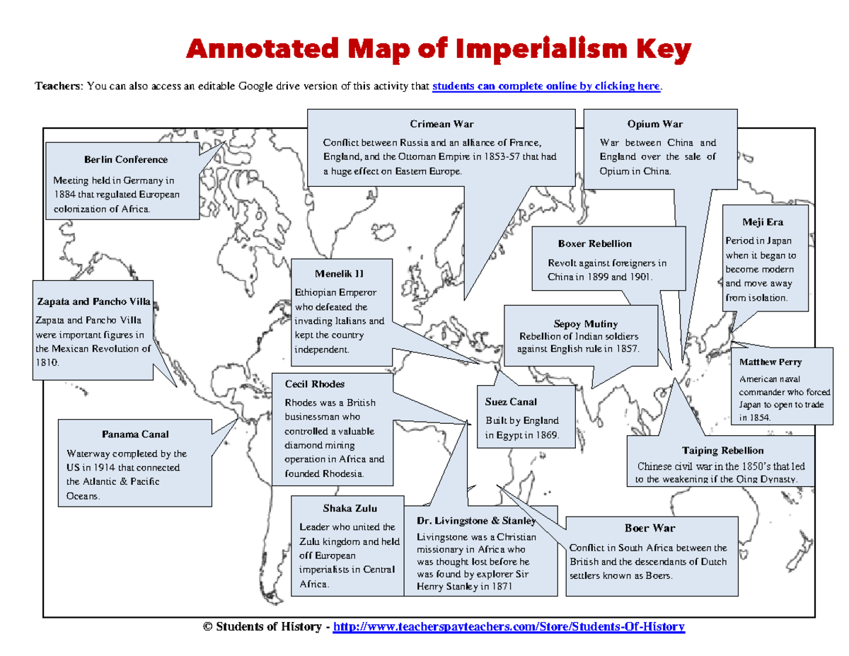 Map Key - map key - Annotated Map of Imperialism Key Teachers: You can ...