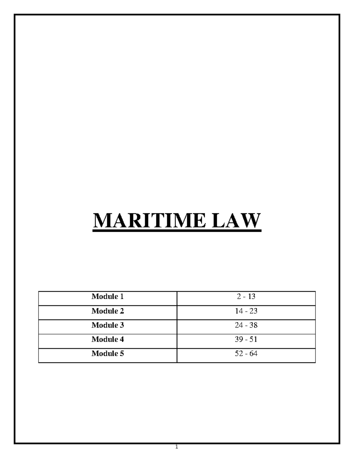 Maritime Law Overview: Key Concepts and Jurisdictions Analysis - Studocu