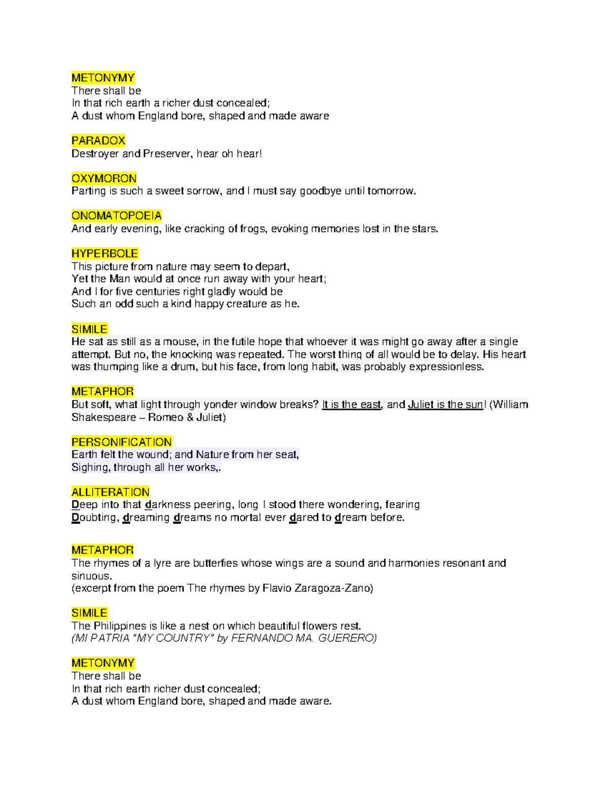 Literary- Devices-WITH- Examples 042131 - METONYMY There shall be In ...