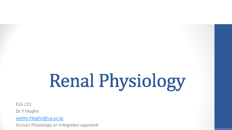 Flg 221 Lecture 8 Human Physiology Adh Aldosterone Overview Studocu