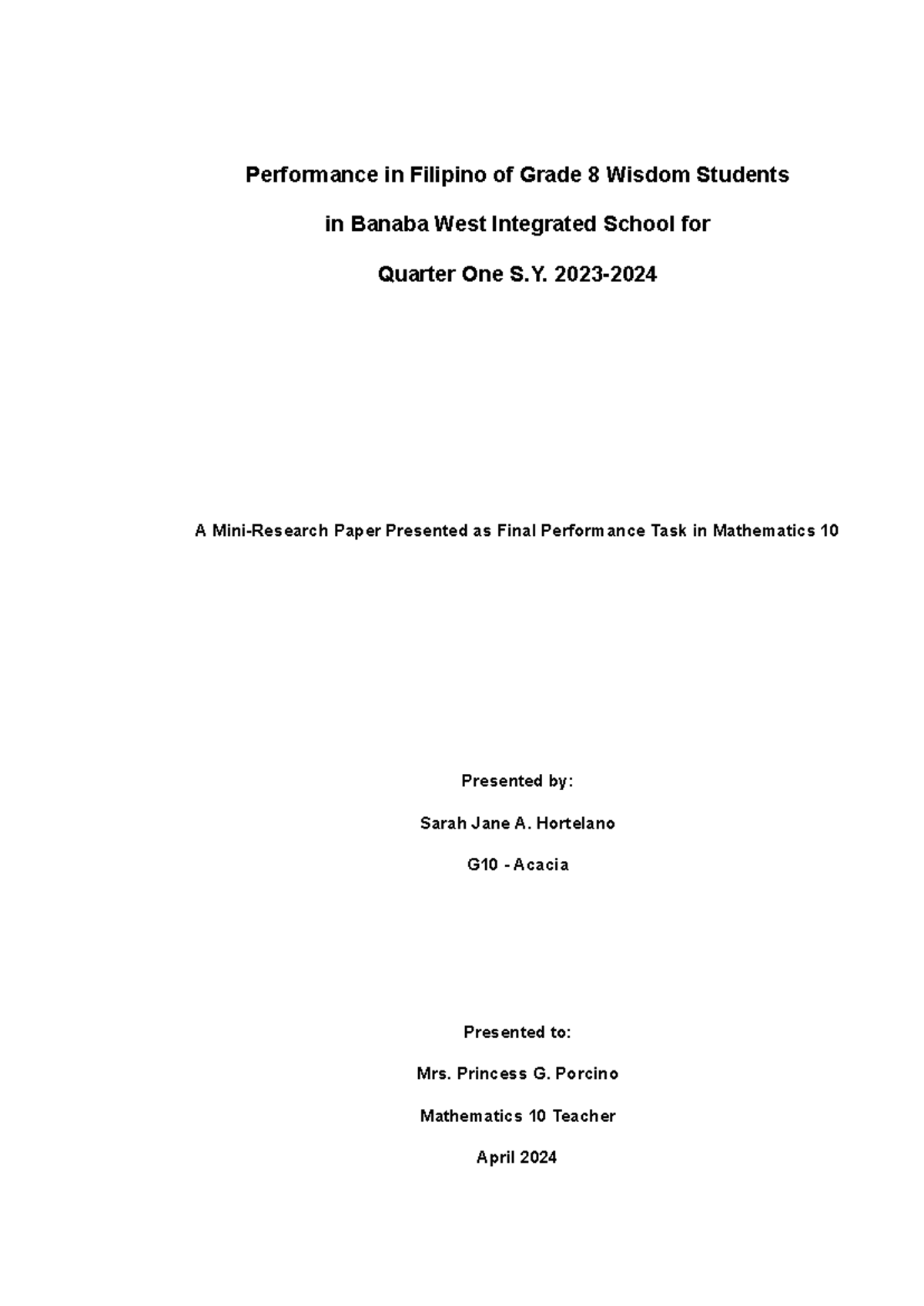 Final Performance Task in Math 10: Mini-Research on Filipino Skills ...