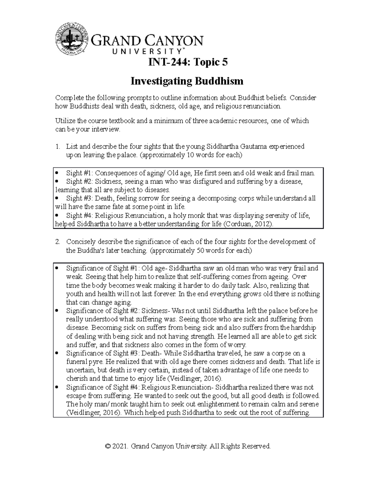 INT 244 RS T5 Investigating Buddhism Worksheet - INT-244: Topic 5 ...