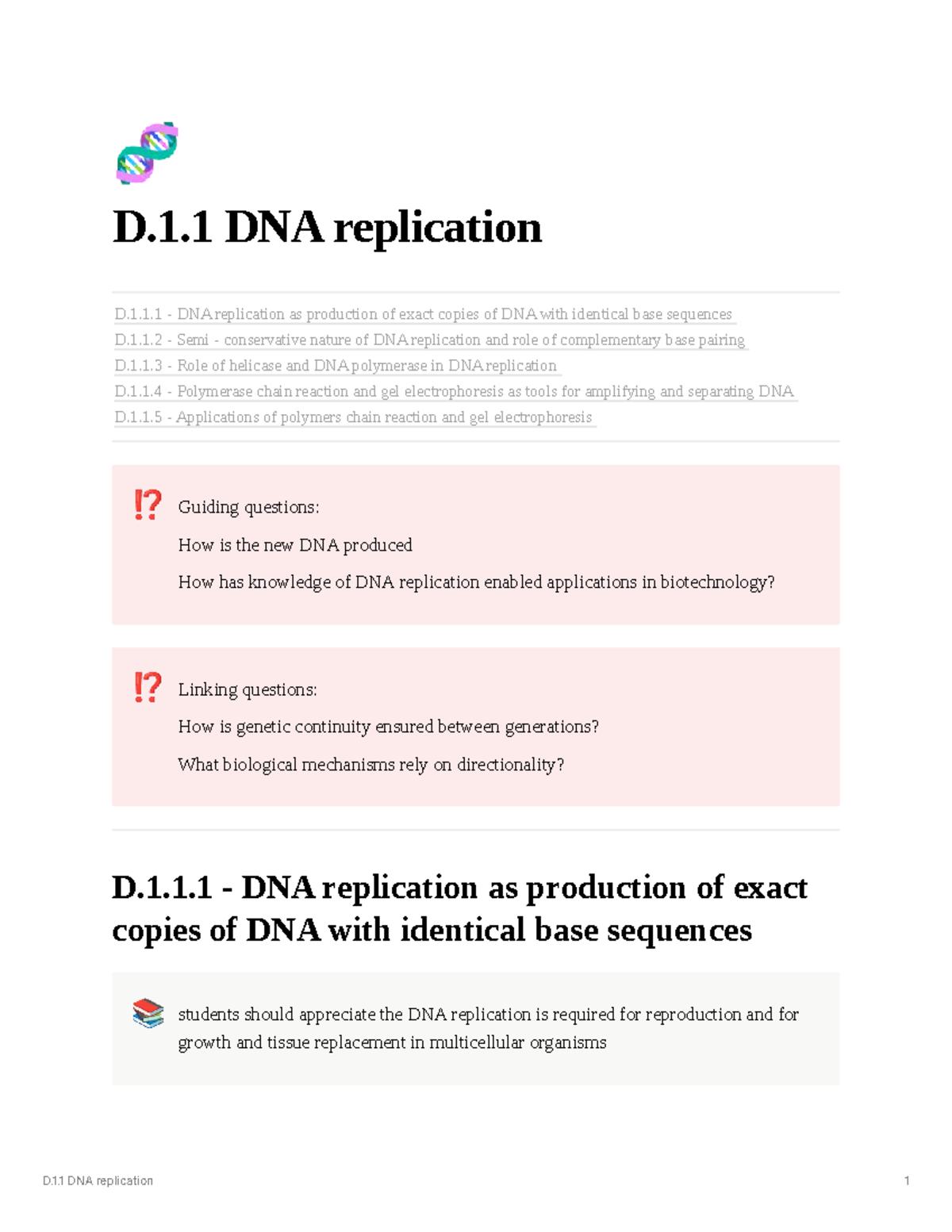 D.1.1 DNA Replication: Mechanisms, Tools, and Applications in ...