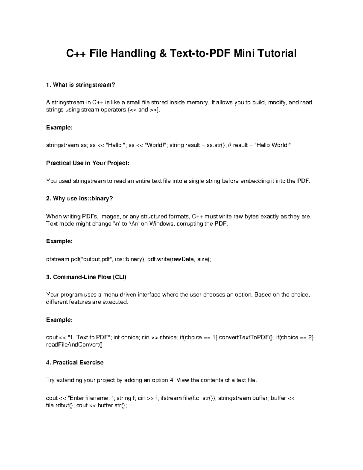 Cpp File Handling Mini Tutorial: Understanding Stringstream and ios ...