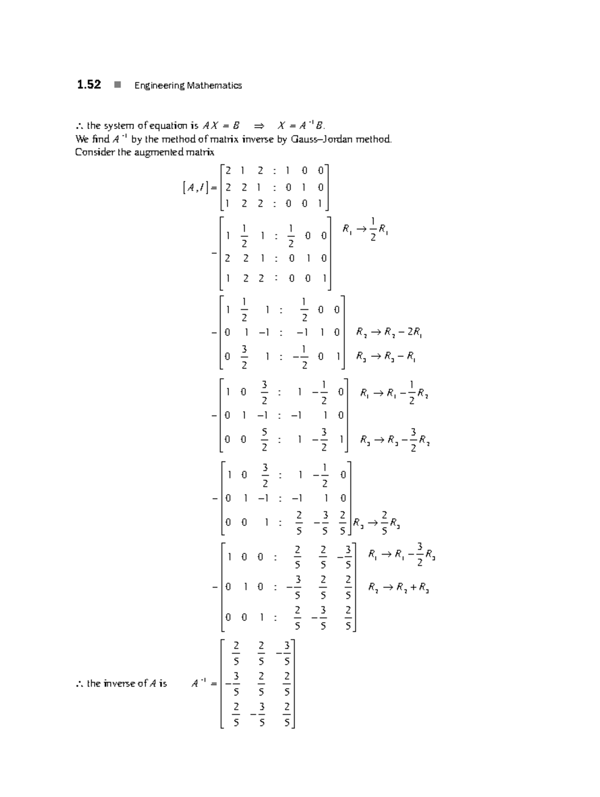 Engineering Mathematics-18 - 1 Engineering Mathematics ∴ the system of equation is A X = B ⇒ X ...