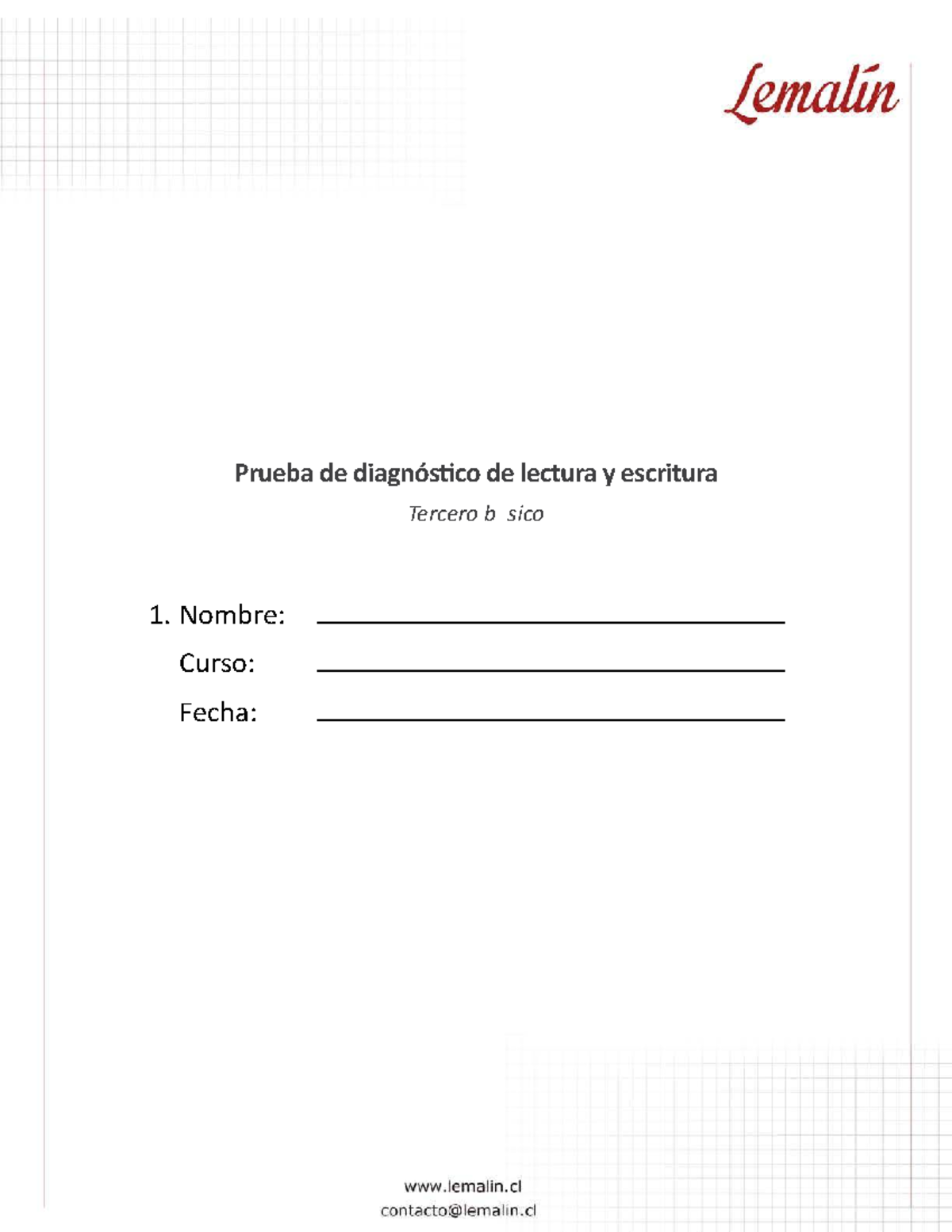 Evaluación Diagnóstica de Lenguaje - 3° Básico (Prueba de Lectura ...