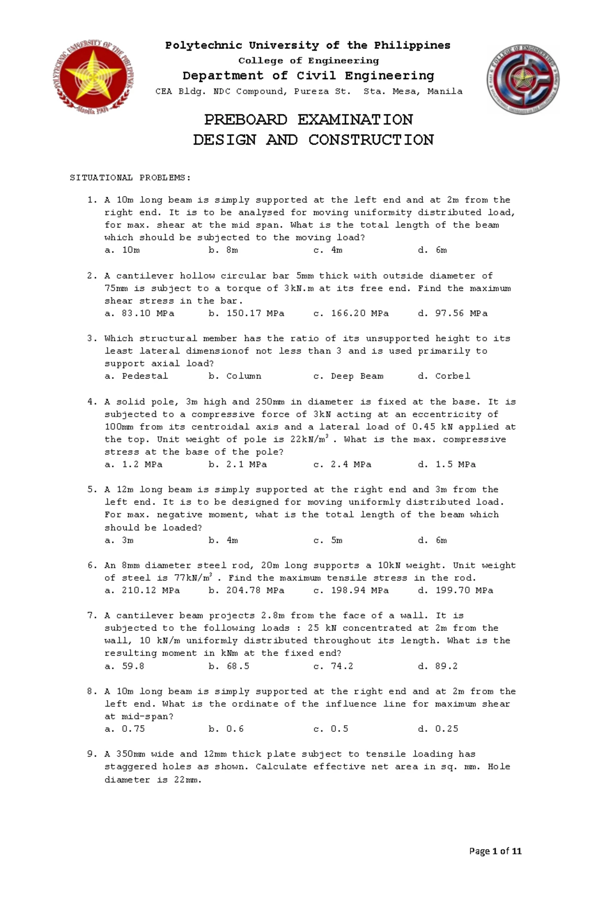 19kl0128-VO10001 - Sample of DPWH Dupa - BS Civil Engineering - Studocu