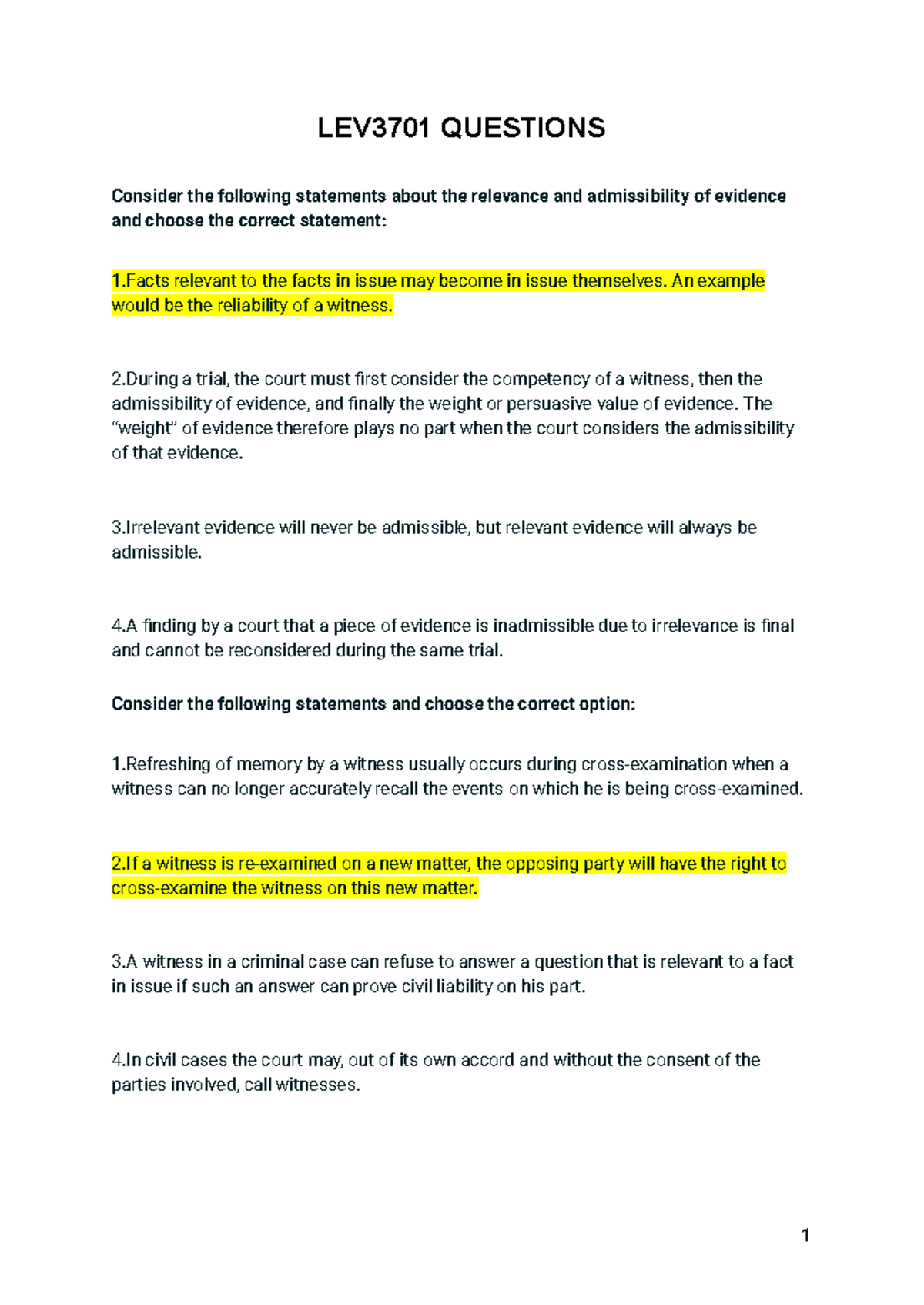 LEV3701 - Summerise notes - LEV3701 QUESTIONS Consider the following ...