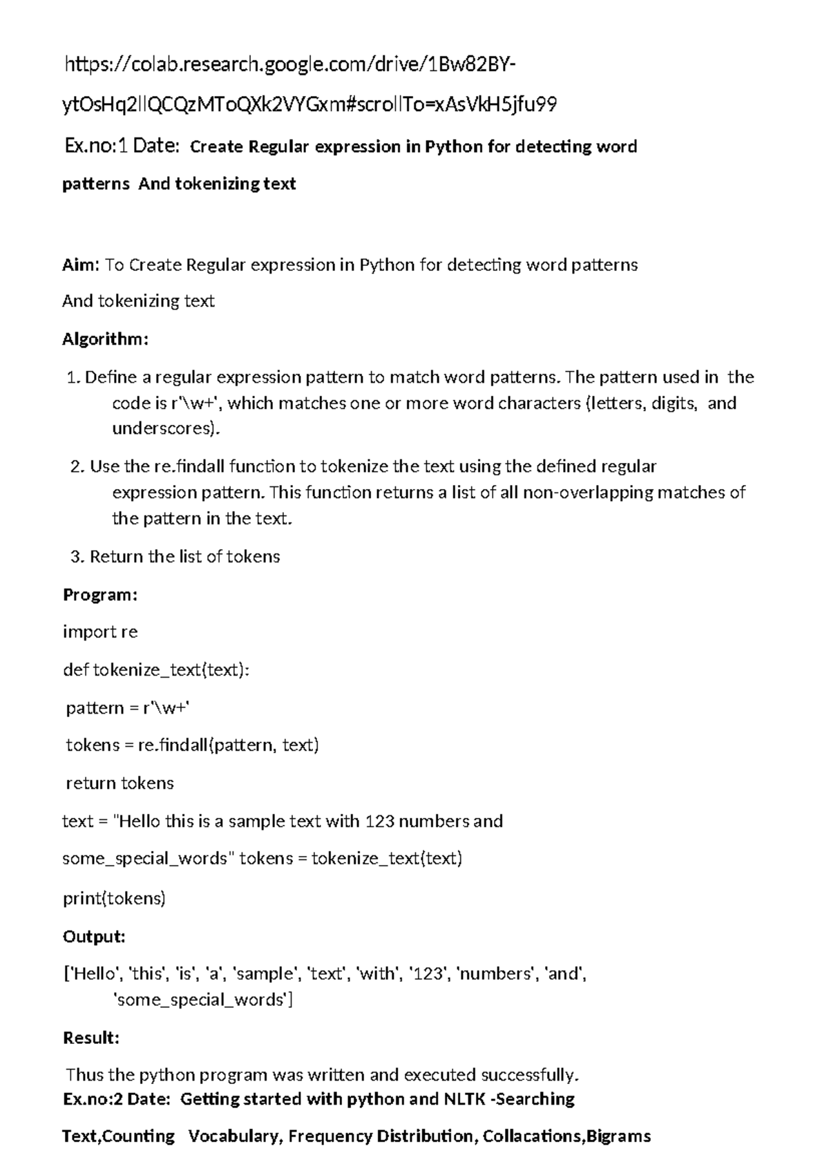 Lab Manual for Text and Speech Analysis: Python Techniques & NLTK - Studocu