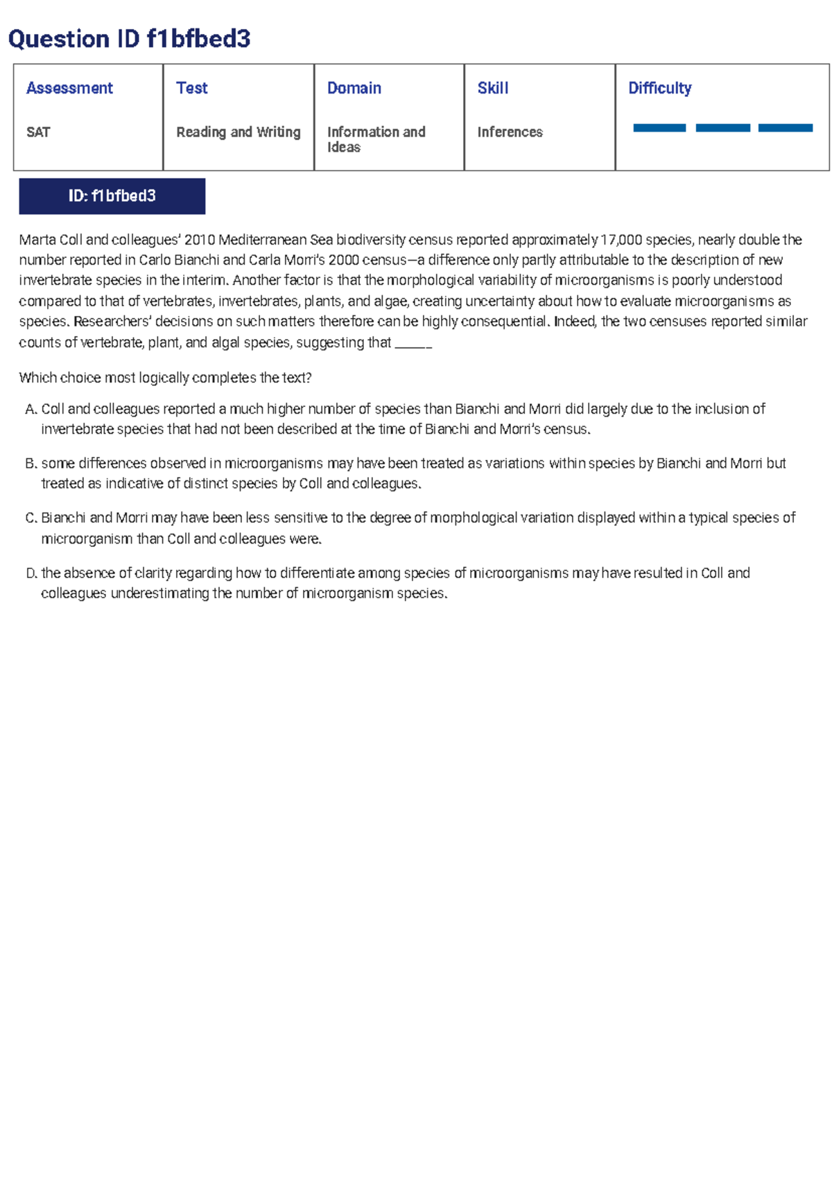 SAT Reading and Writing Assessment Test: Information and Ideas - Studocu