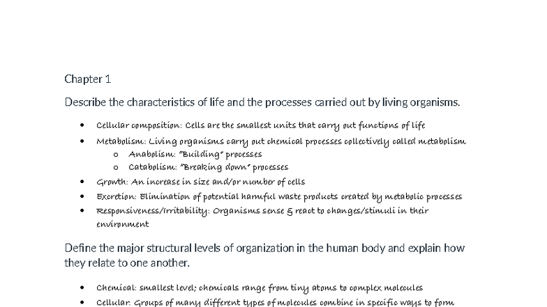 Human Body Systems & Homeostasis: Overview & Anatomical Terms - Studocu