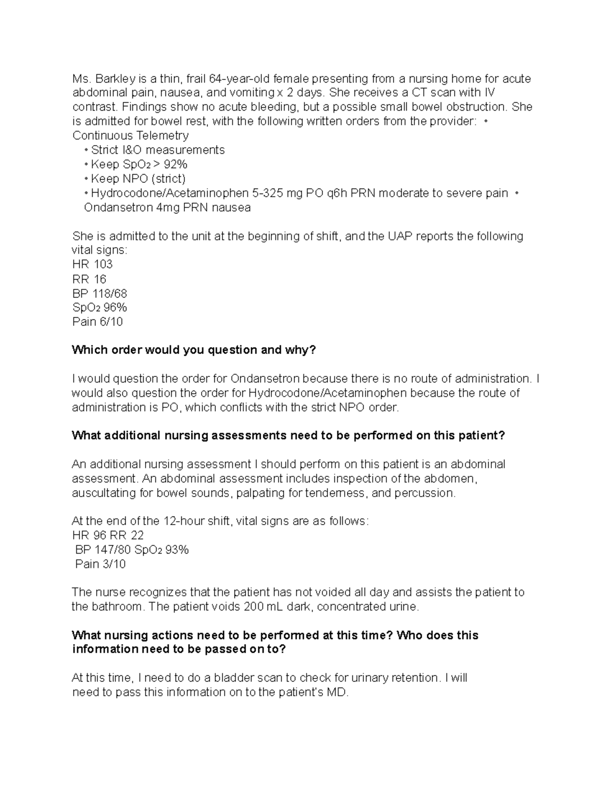 AKI Case Study: Nursing Management & Diagnostic Insights - Studocu