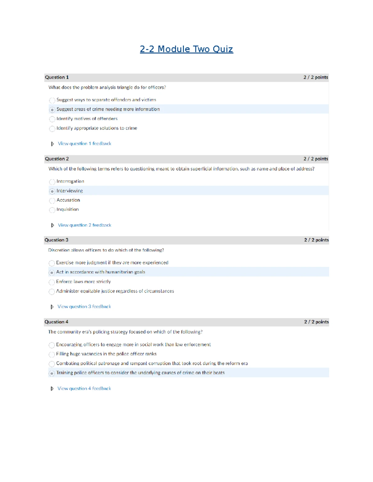 Mod 1 - Quiz - Module 1 Quiz - Laws that define criminal acts and how such acts will be punished ...