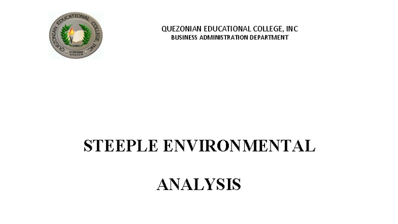 Steeple Analysis for Food Supplement Store - BSBA MM 3A - Studocu