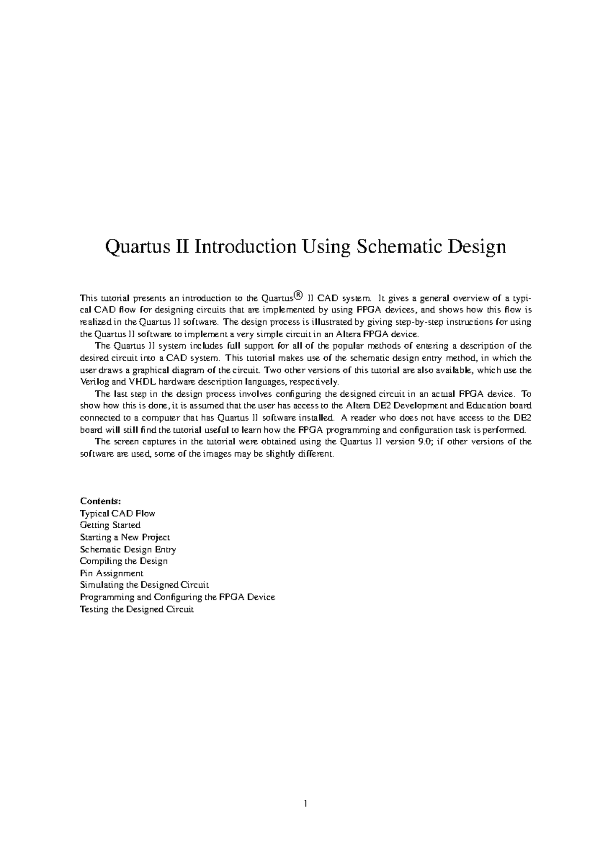 Quartus II CAD System Intro: Schematic Design Tutorial (ENG-202) - Studocu