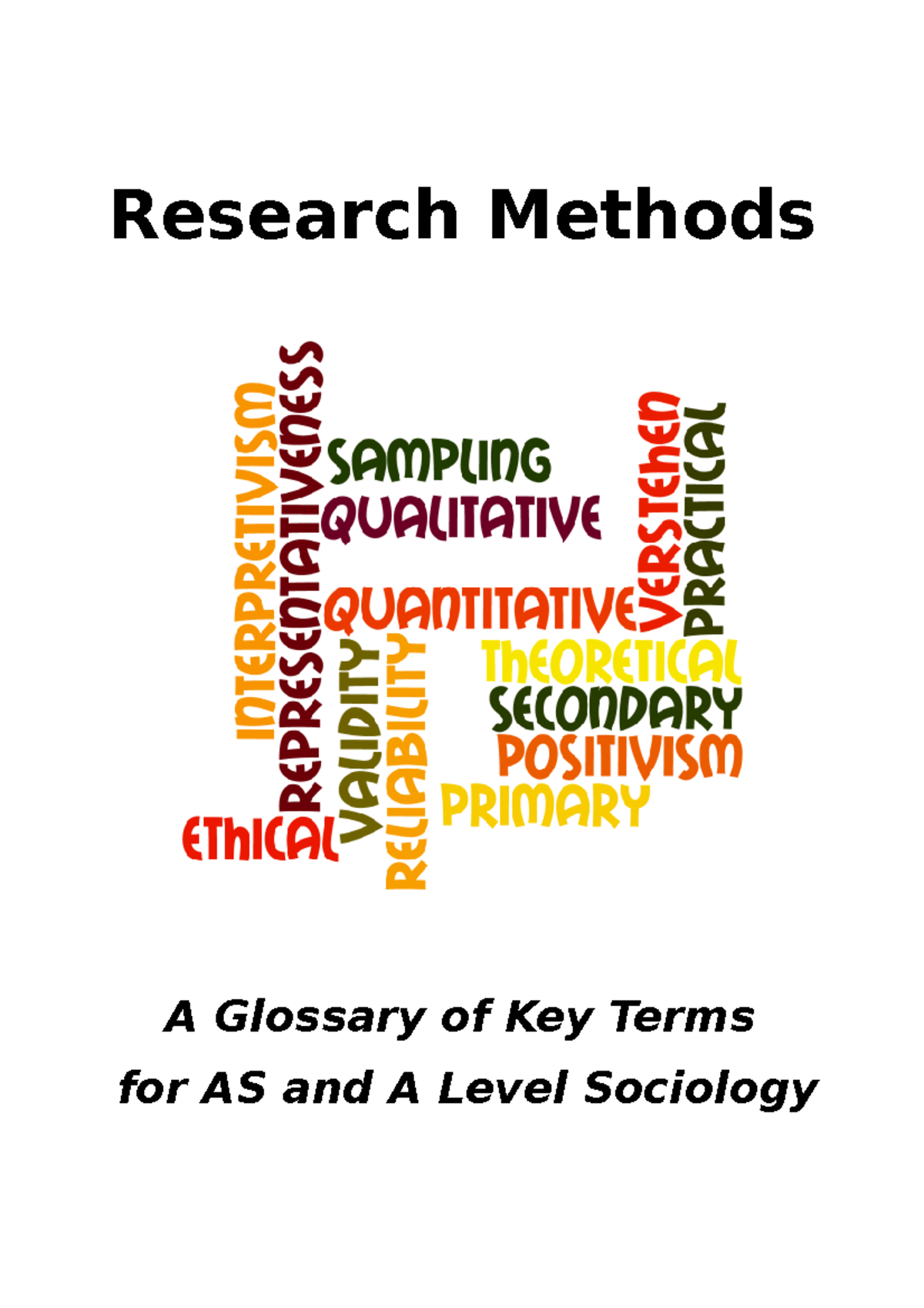 AS & A Level Sociology: Research Methods Key Terms Glossary - Studocu