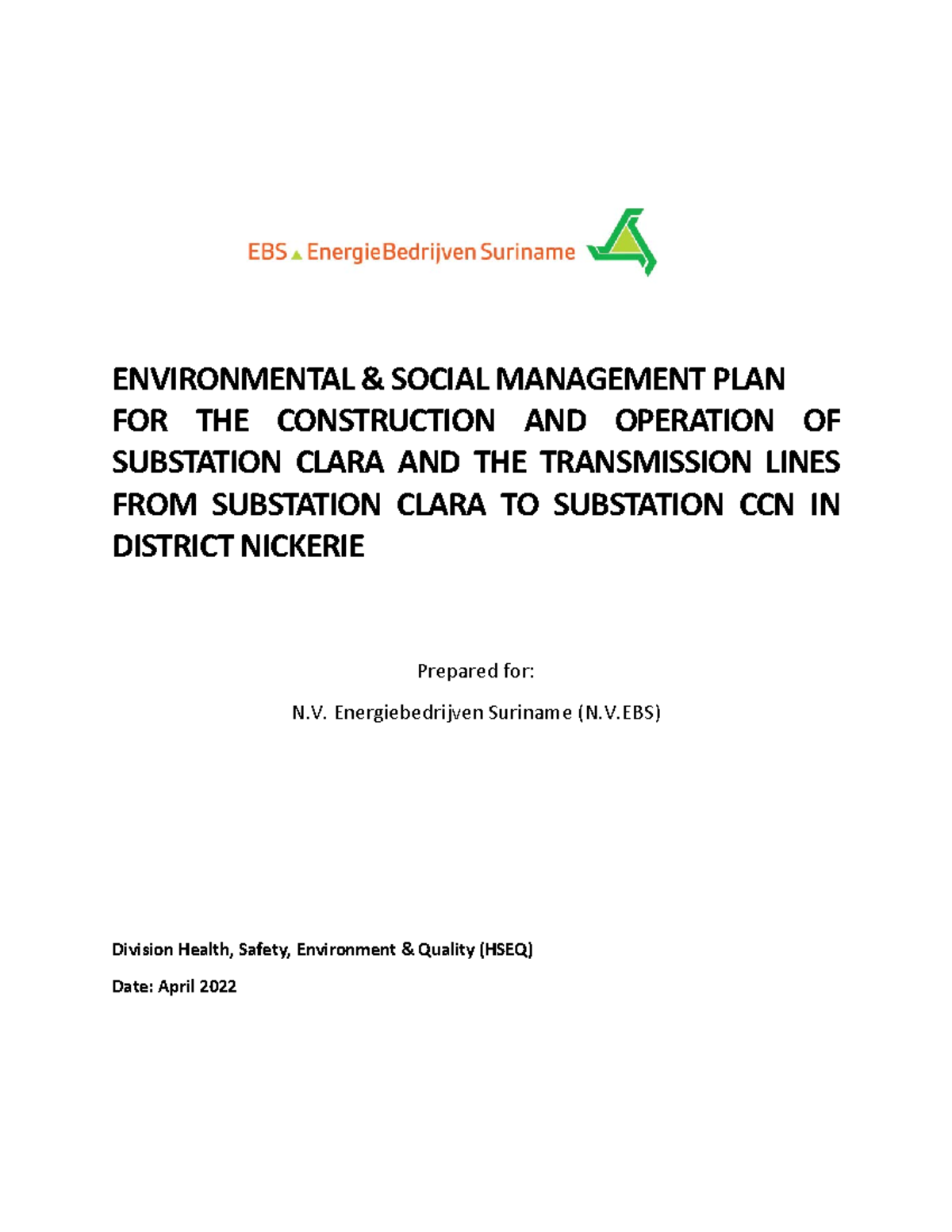 Final ESMP SS Clara pdf - Geeft aan hoe een Milieu effenten rapportage ...