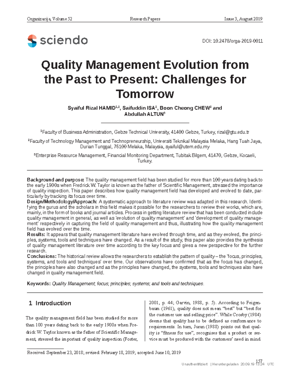 Quality Management Evolution: Insights from Past to Present Analysis ...