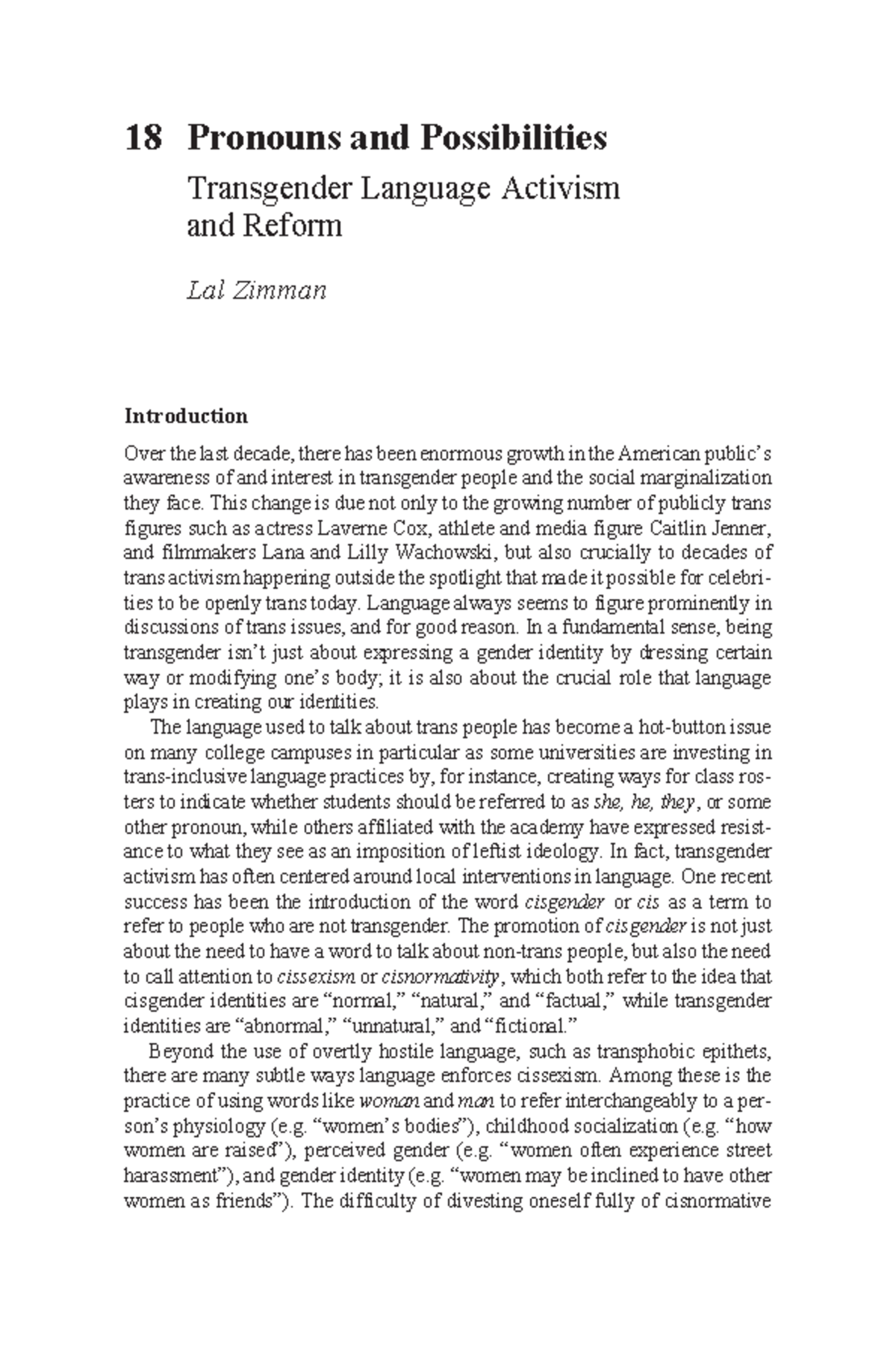 Transgender Language Activism: Challenges and Strategies for Inclusion ...