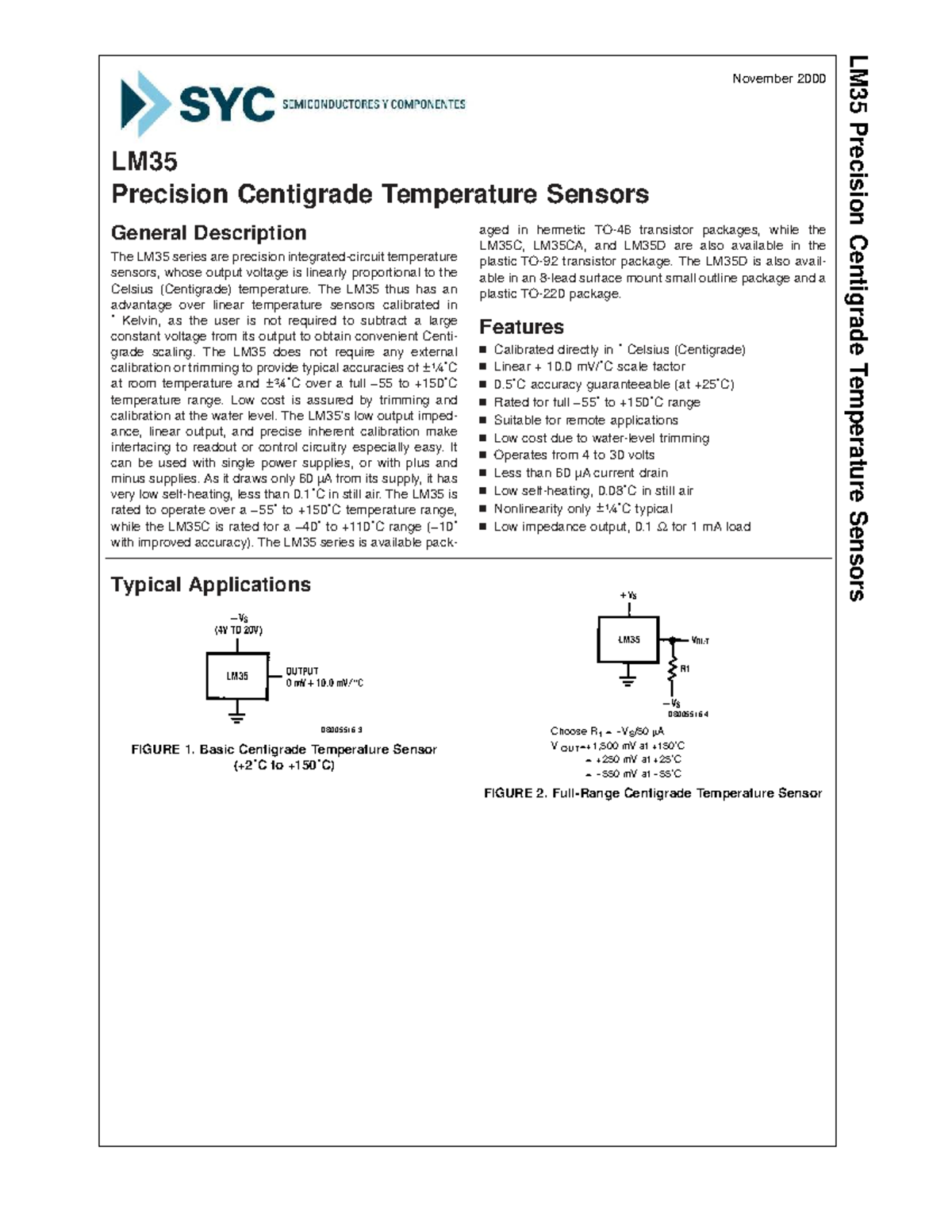 LM35 Precision Centigrade Temperature Sensors Overview - Studocu