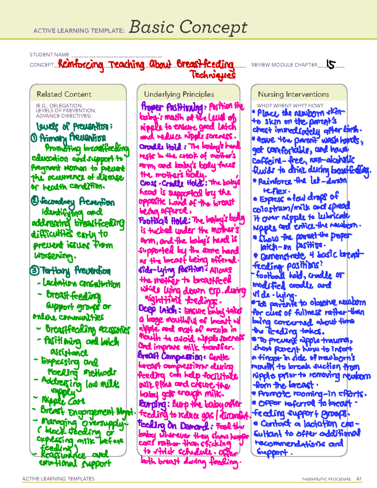 Breastfeeding Techniques: Active Learning Template for Nursing 101 - Studocu