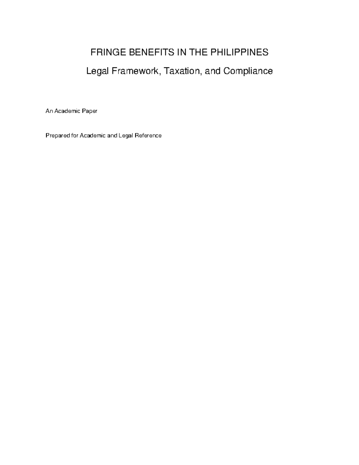 Fringe Benefits in the Philippines: Legal Framework & Tax Compliance ...
