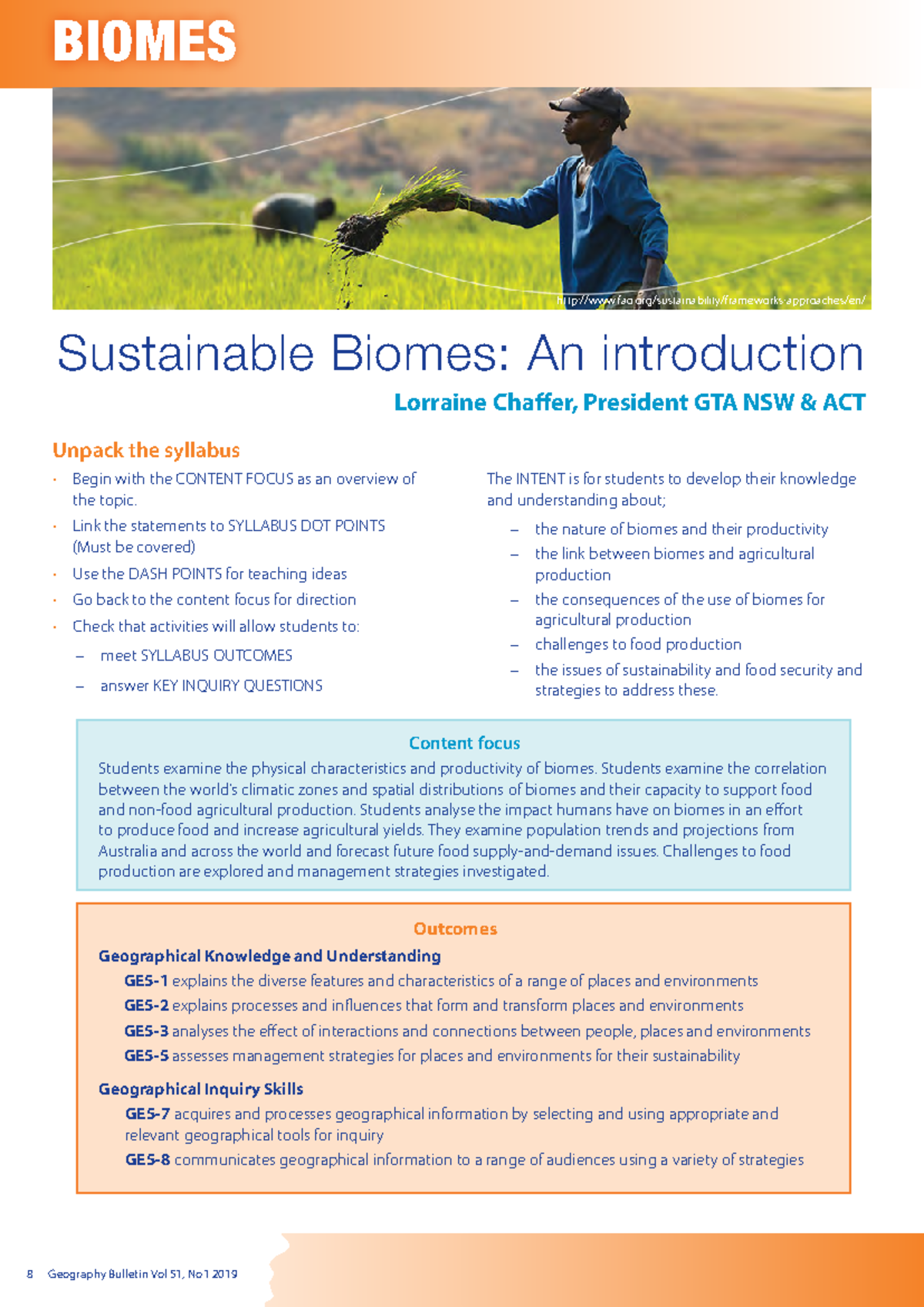 03 GTA Bulletin Issue 1 2019: Introduction to Sustainable Biomes - Studocu