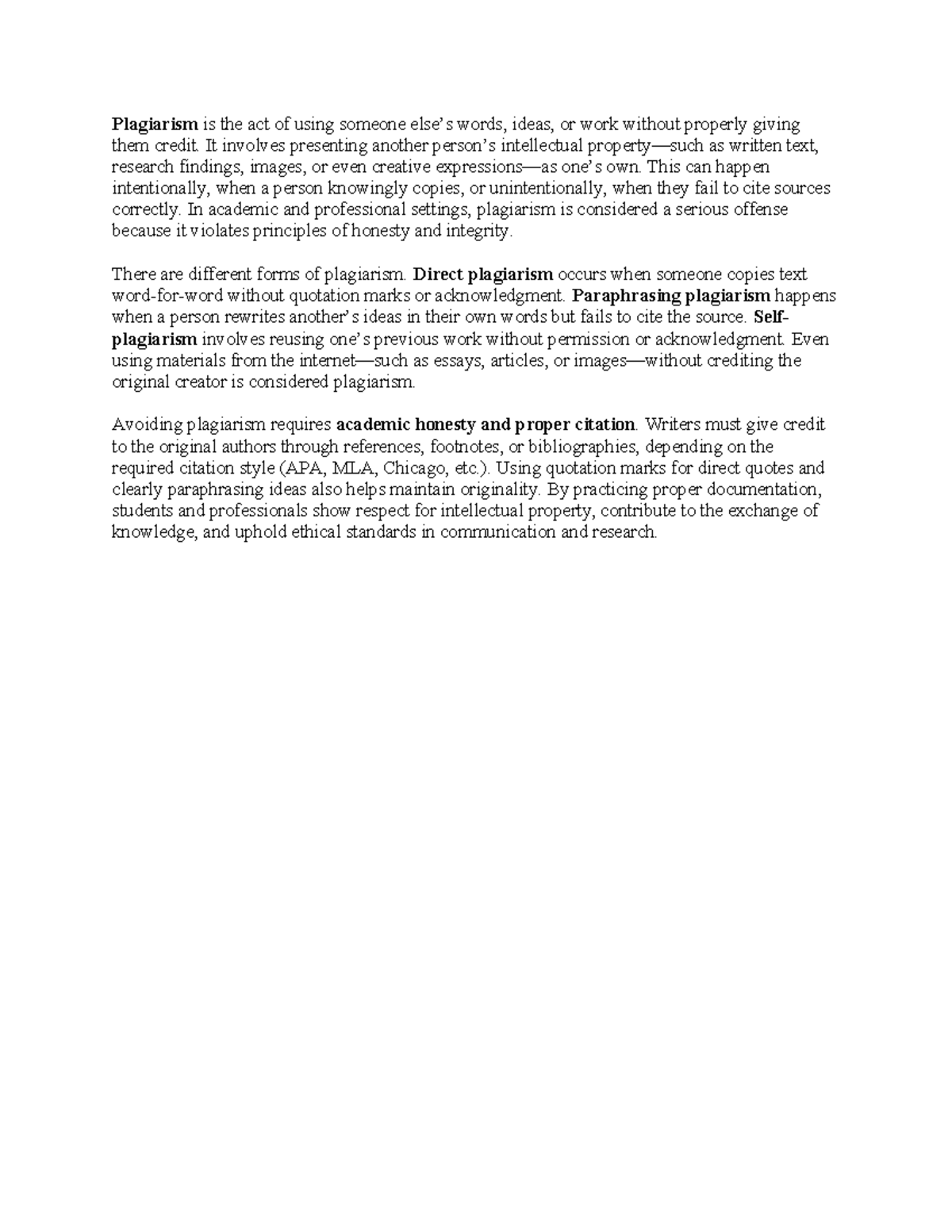 Understanding Plagiarism: Definition, Types, and Prevention Strategies - Studocu