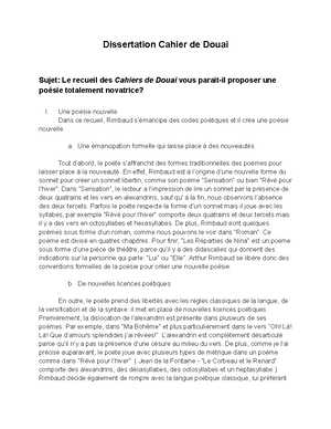 Les cahiers de Douai Rimbaud - Synthèse Rimbaud, Cahiers de Douai ...