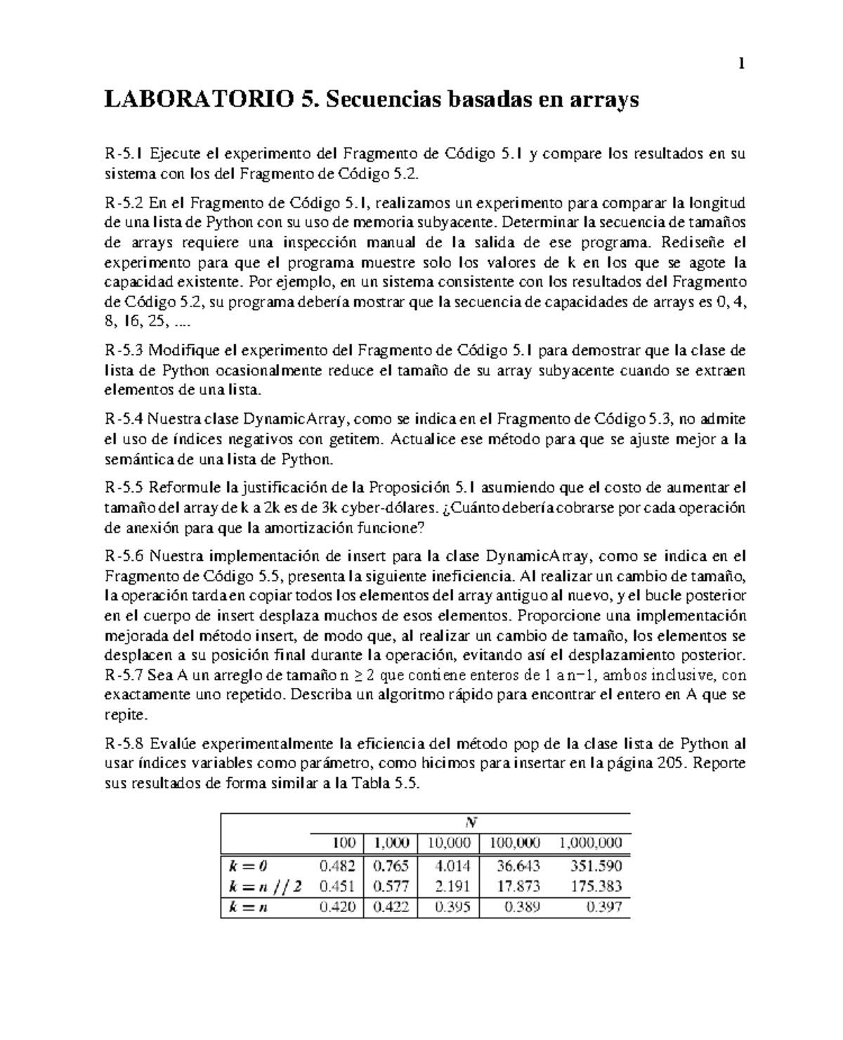 Lab 5: Secuencias y Experimentos con Arrays - Apuntes - Studocu