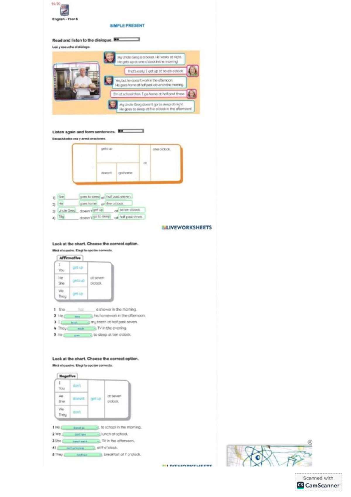 English Year 6 Simple Present Tense: Negative Statements Guide - Studocu