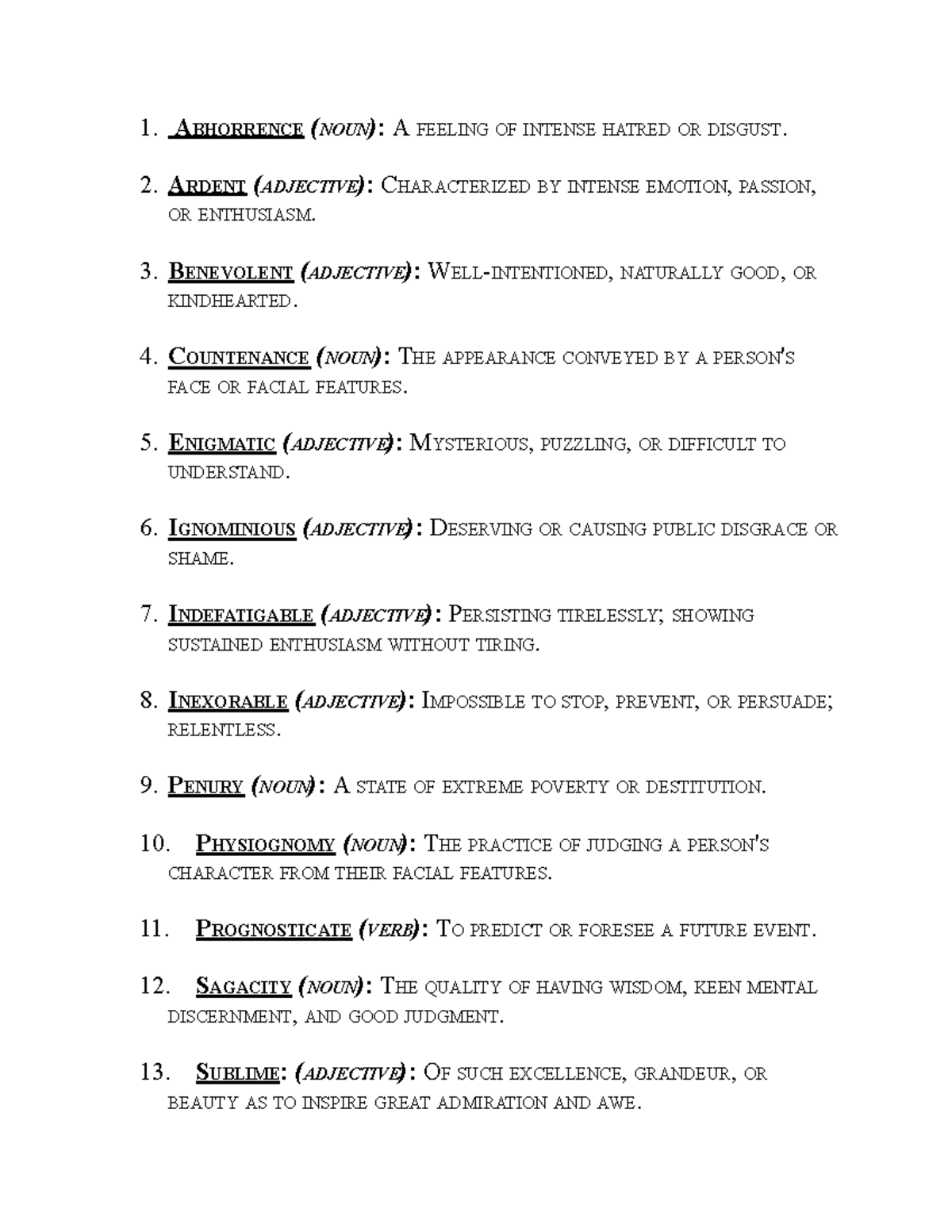 English III Unit 6 Vocabulary List: Key Terms and Definitions - Studocu