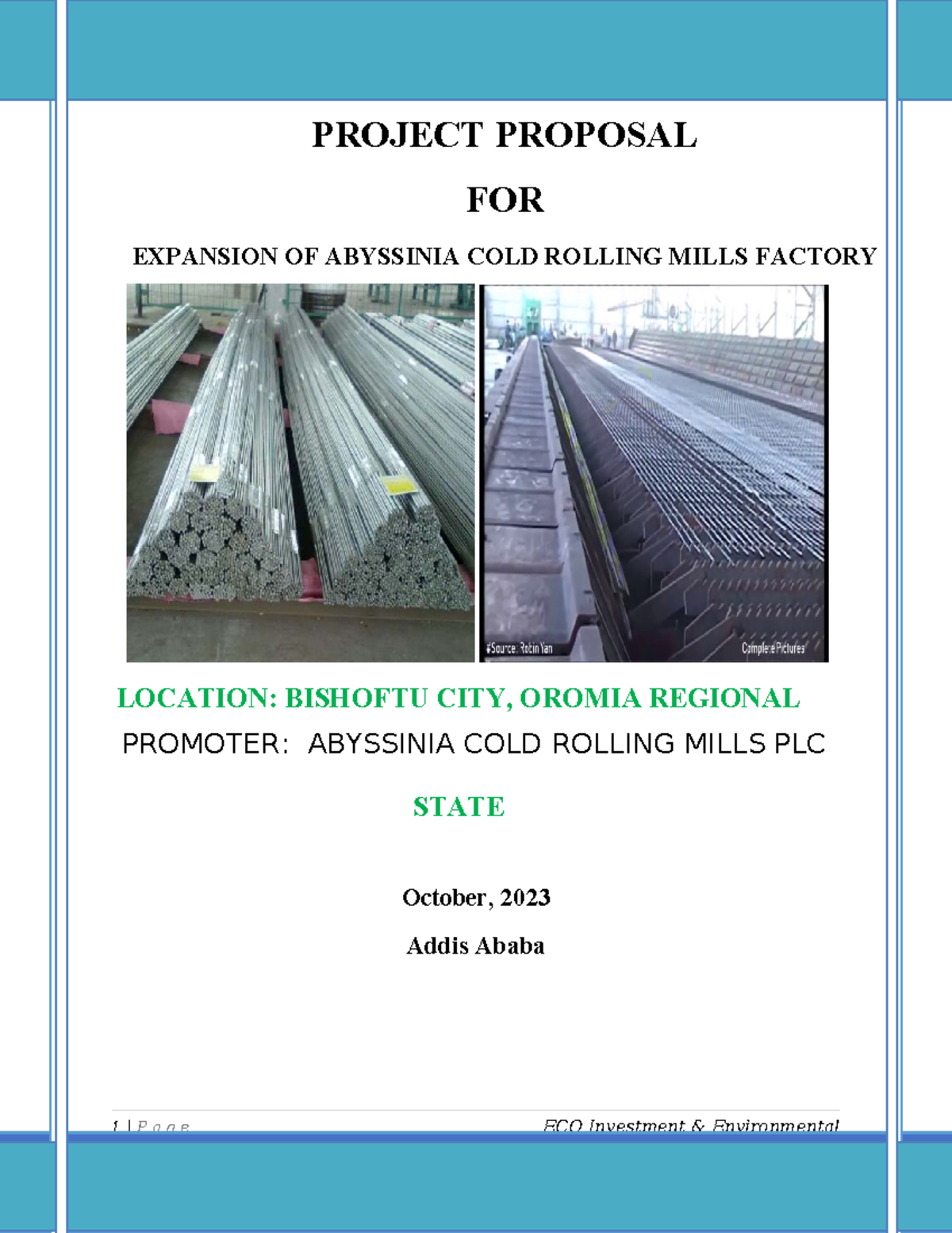 Project Proposal for Steel Bars Manufacturing Factory Expansion (ECO ...