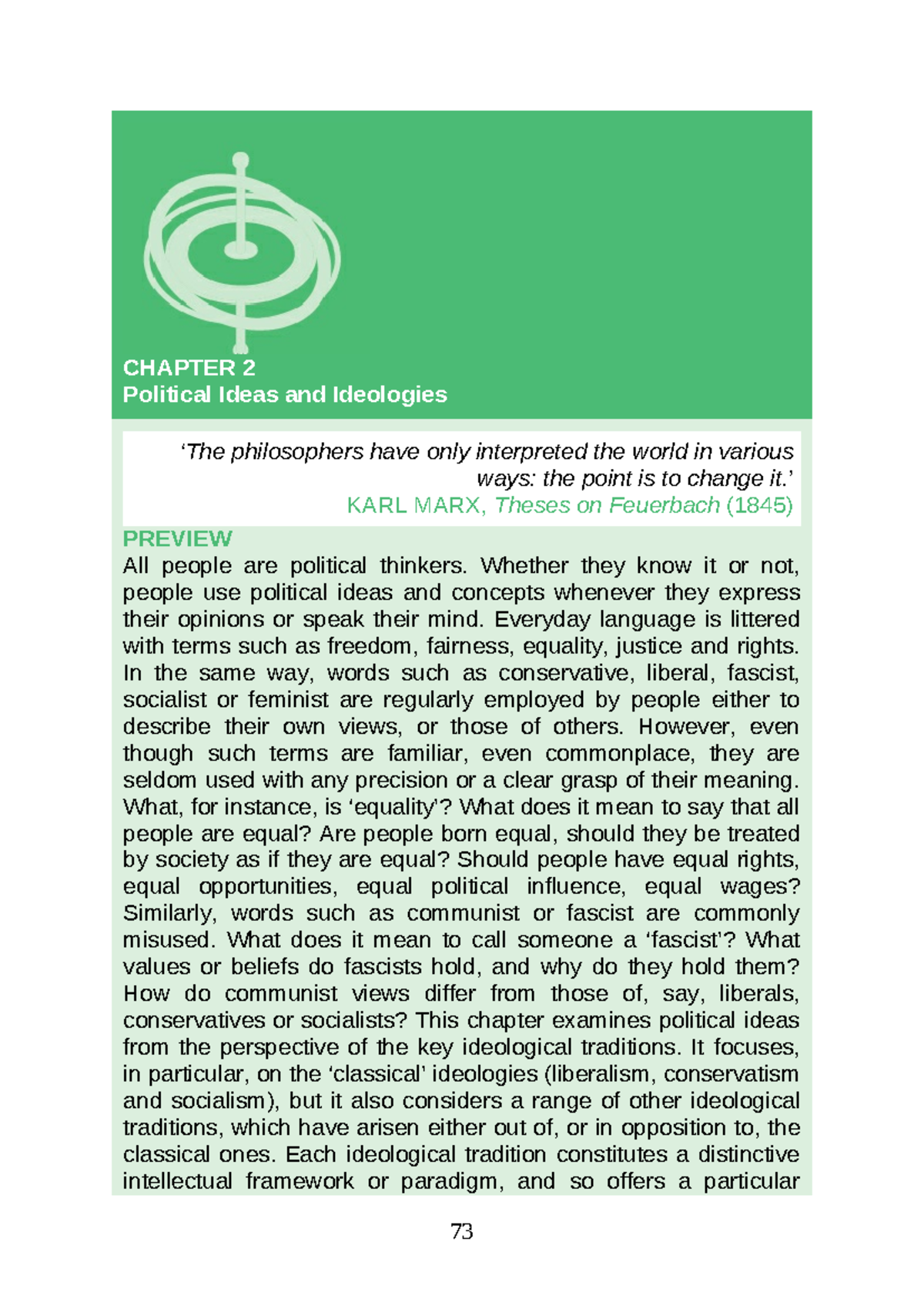 Heywood Chapter 2: Exploring Political Ideas and Ideologies - Studocu