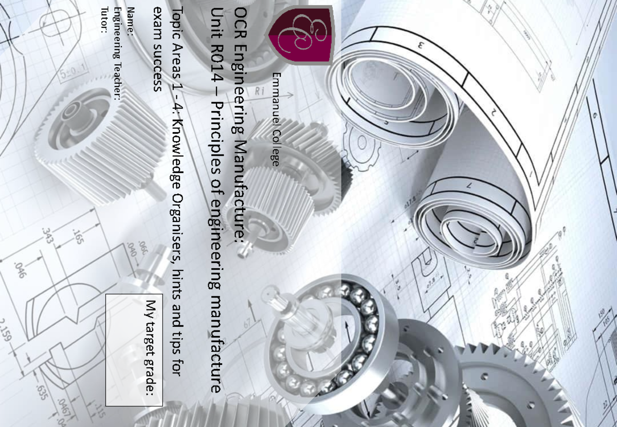 Emmanuel College OCR Engineering Manufacture R014: Revision Tips ...
