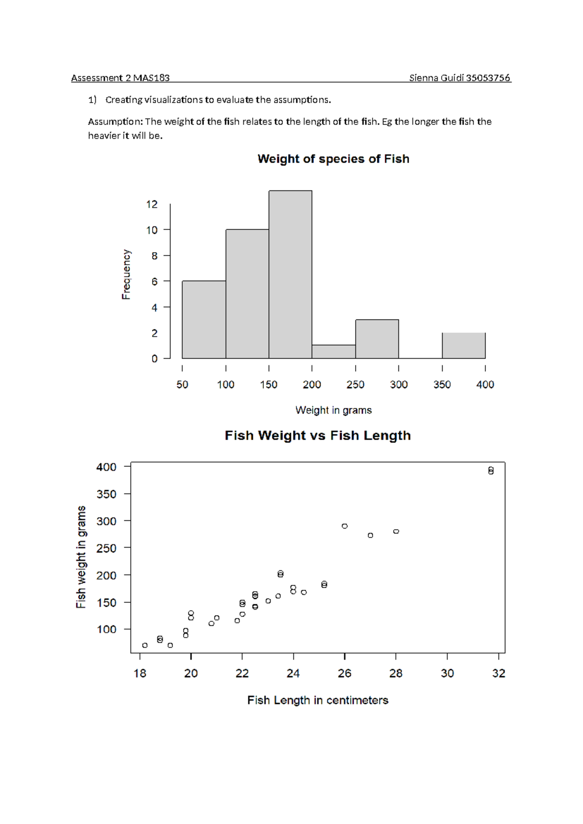 Assessment 2 MAS183: Visualizing Fish Weight-Length Relationship - Studocu