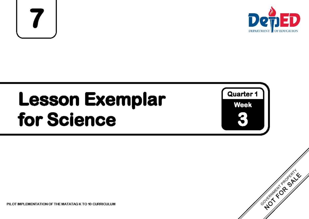 LE Science 7 Q1 Week 3 Lesson Exemplar on Phase Changes - Studocu