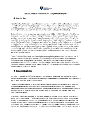 ENG 190 Module 3 - Project Part One: Collection of Sources Alexander Ackerman Southern New ...