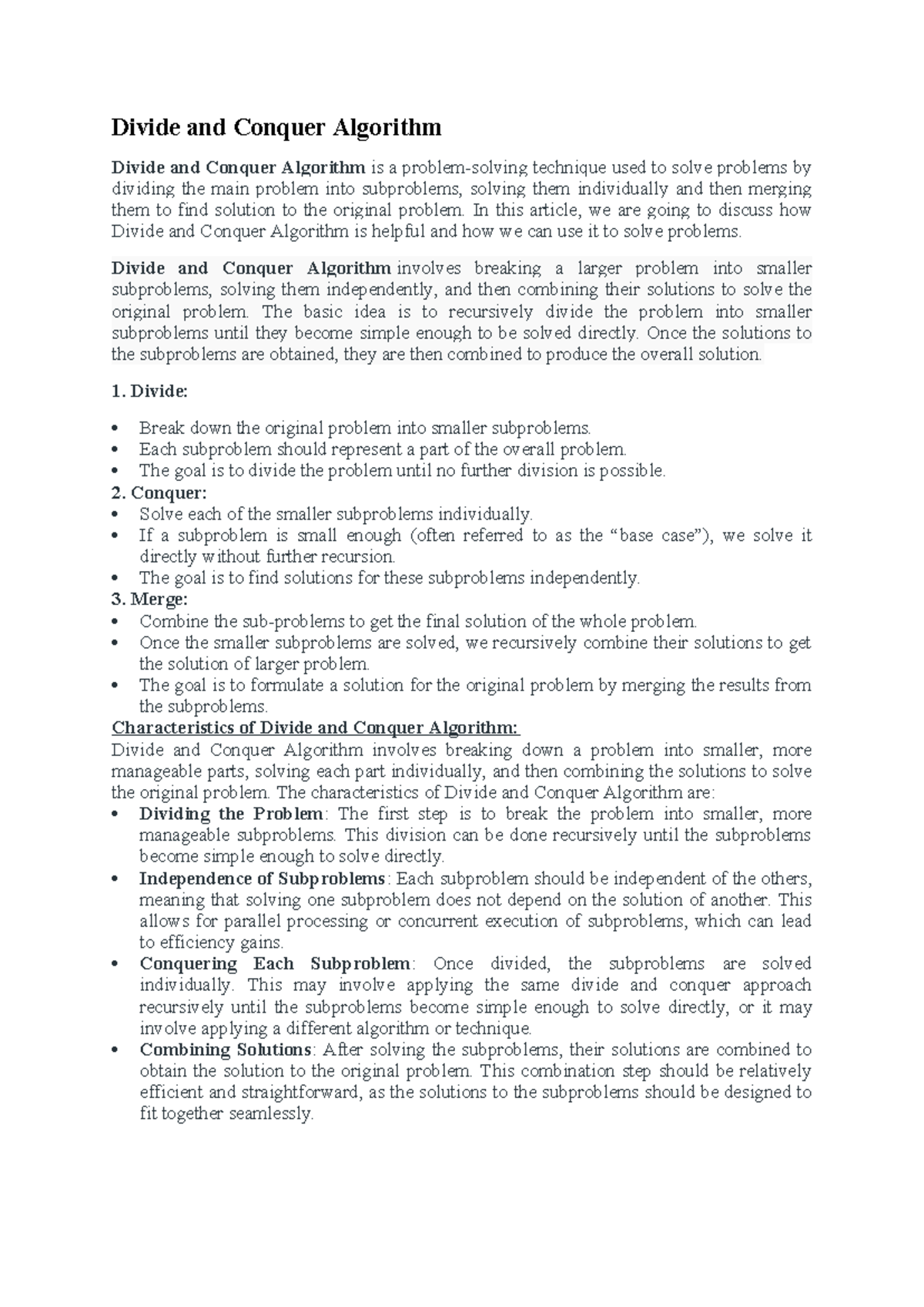 Divide and Conquer Algorithm: Techniques, Examples, and Applications ...