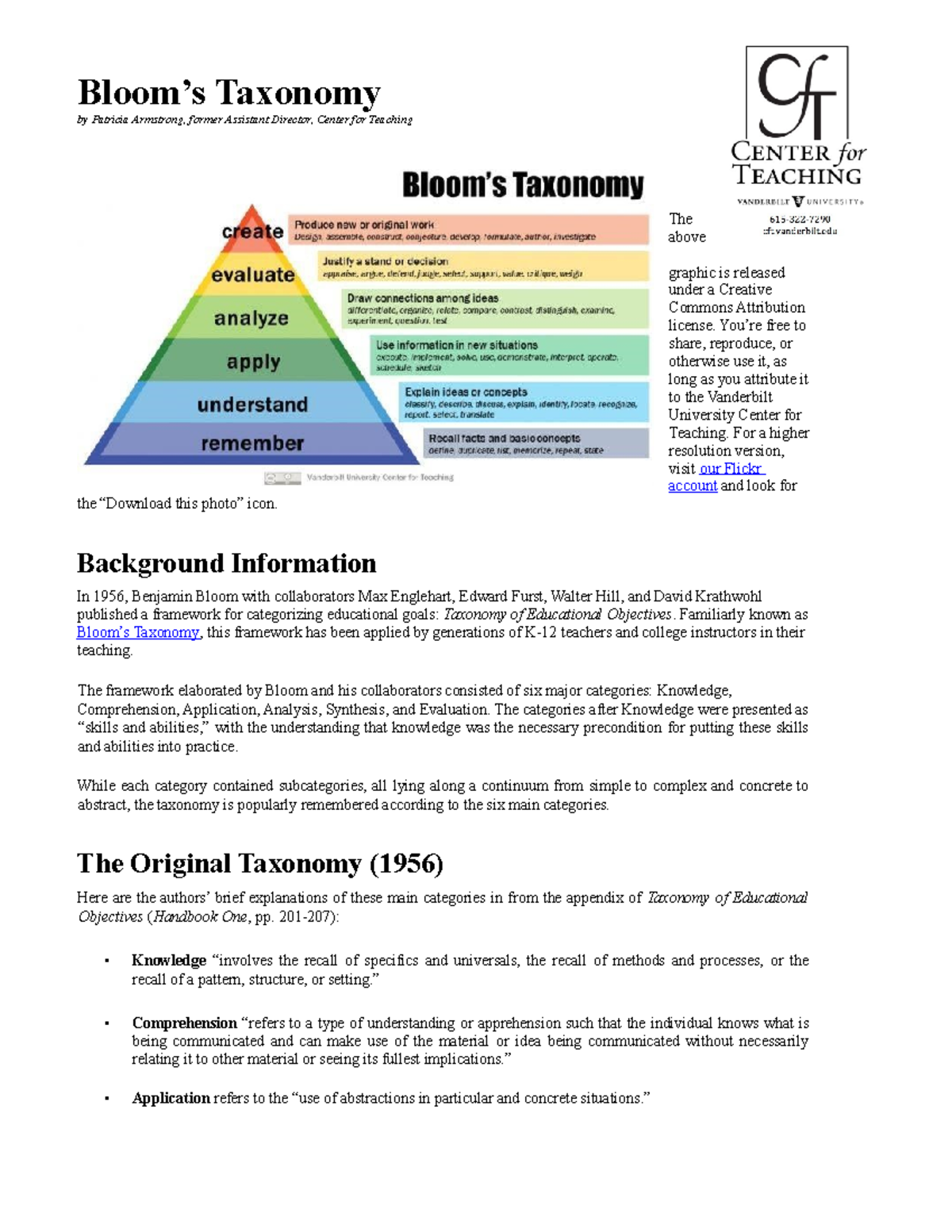 Bloom's Taxonomy Overview and Key Concepts: A Comprehensive Guide - Studocu
