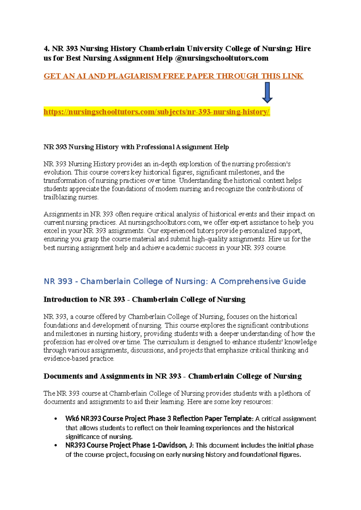 NR 393 Nursing History Guide: Explore the Evolution of Nursing - Studocu