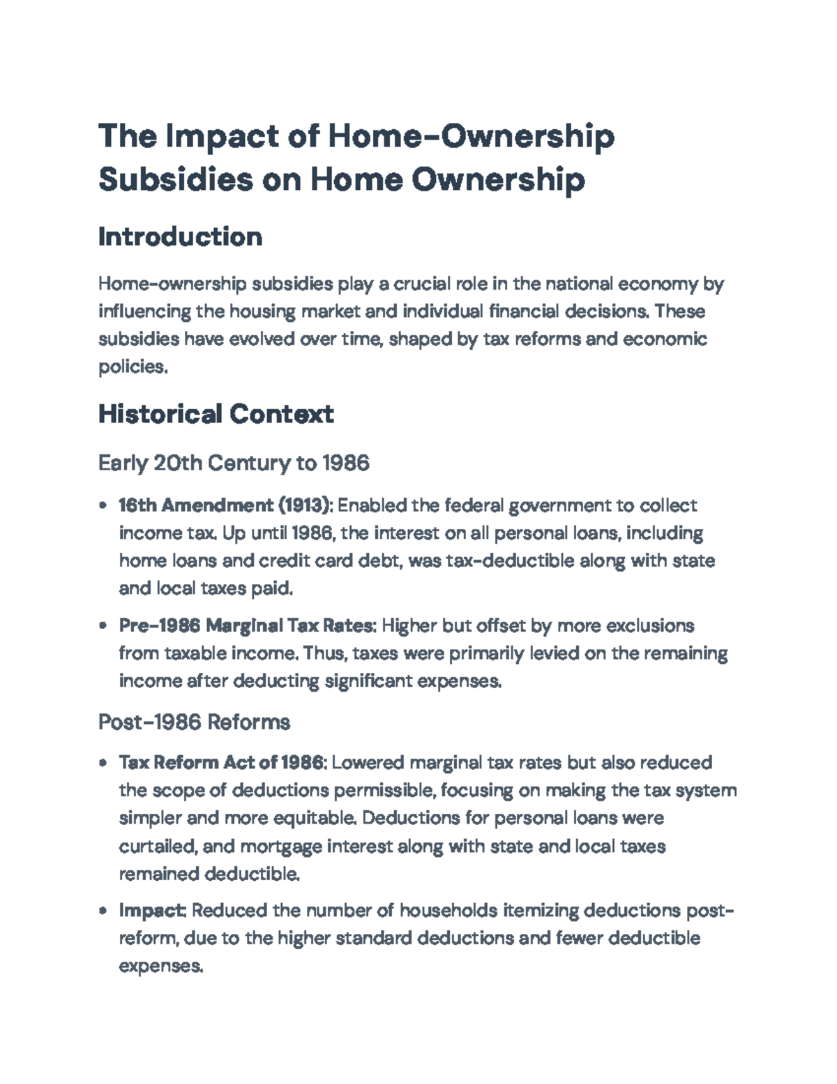 The Impact of Home-Ownership Subsidies on Housing Market Dynamics - The ...