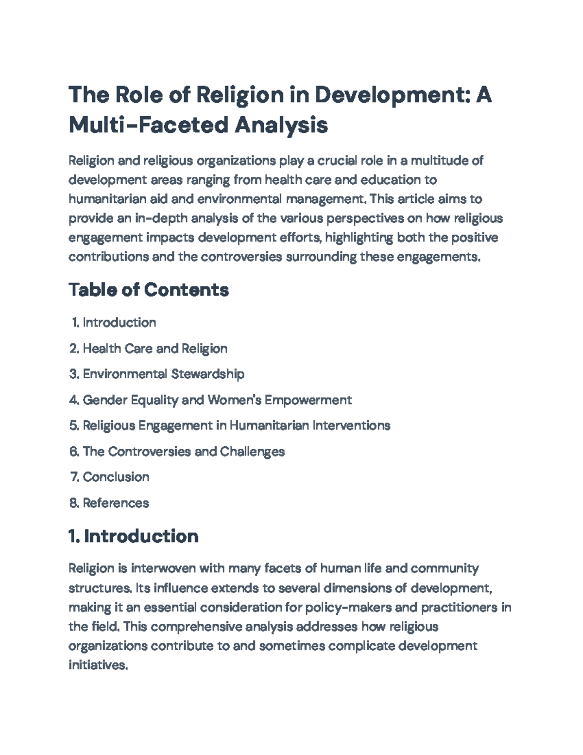 The Role of Religion in Development: In-depth Analysis of Impact - The ...