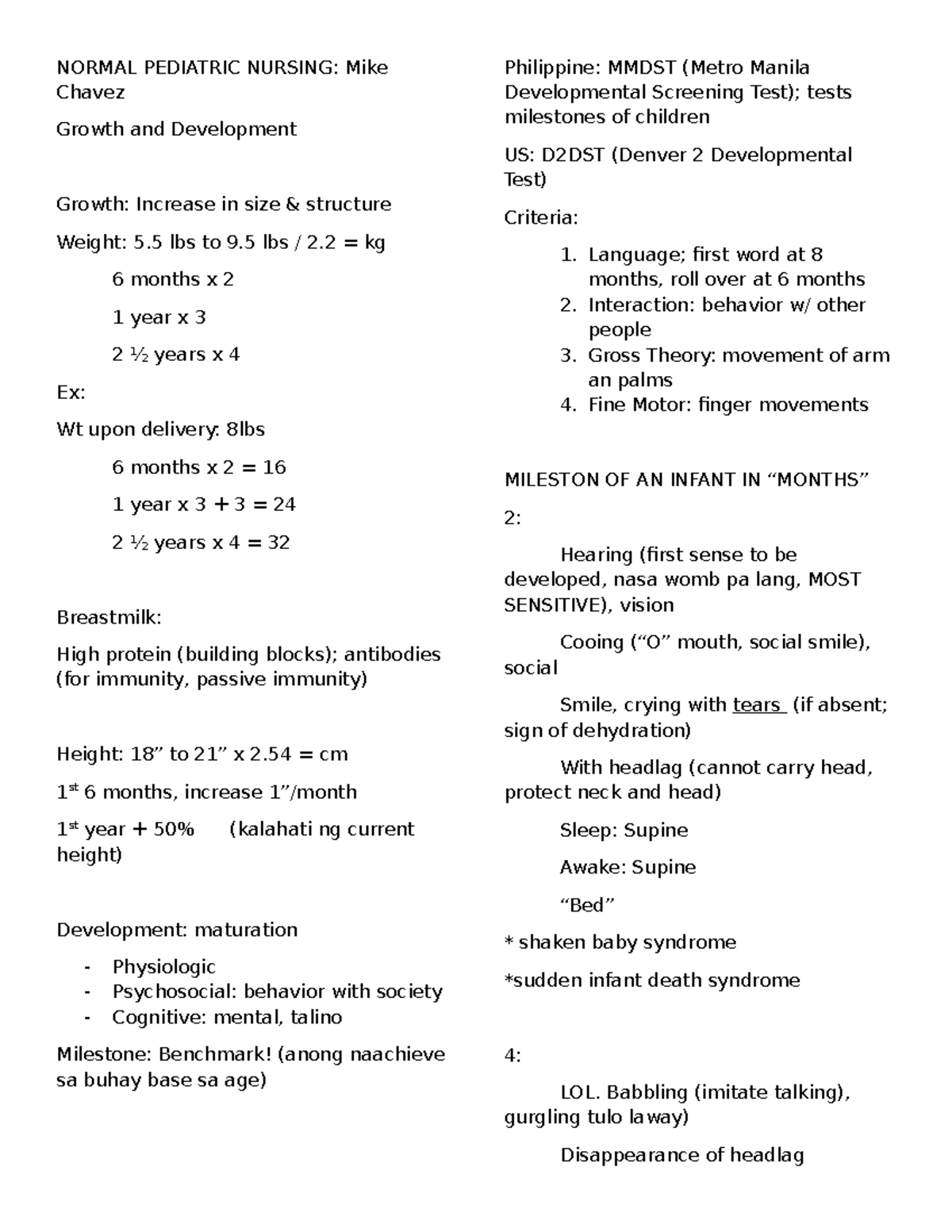 Normal Pediatric Nursing - NORMAL PEDIATRIC NURSING: Mike Chavez Growth ...