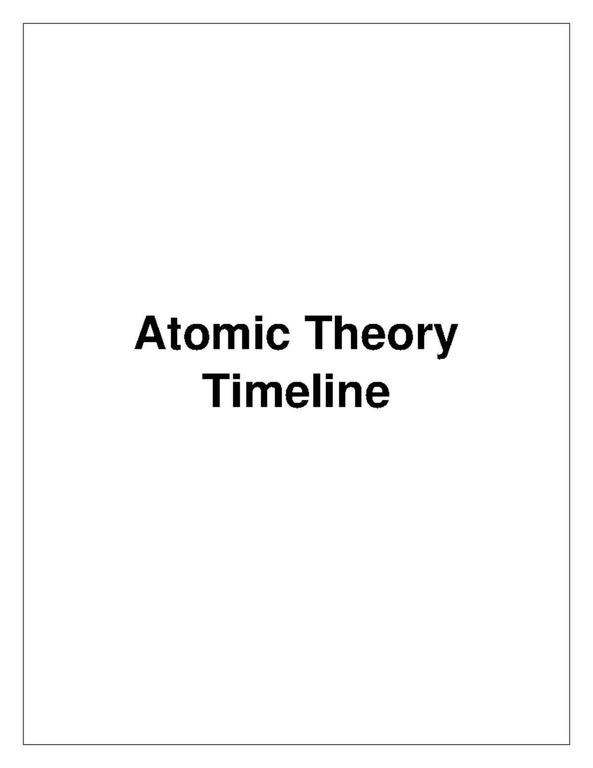 Timeline of the Evolution of the Atomic Theory N.J. Molina BS Chem ...