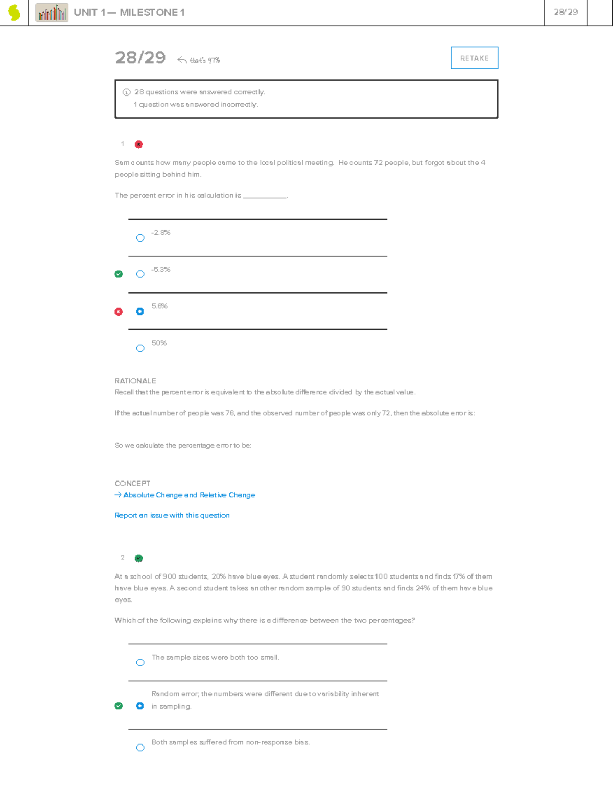 Statistical Concepts and Analysis: Stat 101 Milestone 1 Summary - Studocu