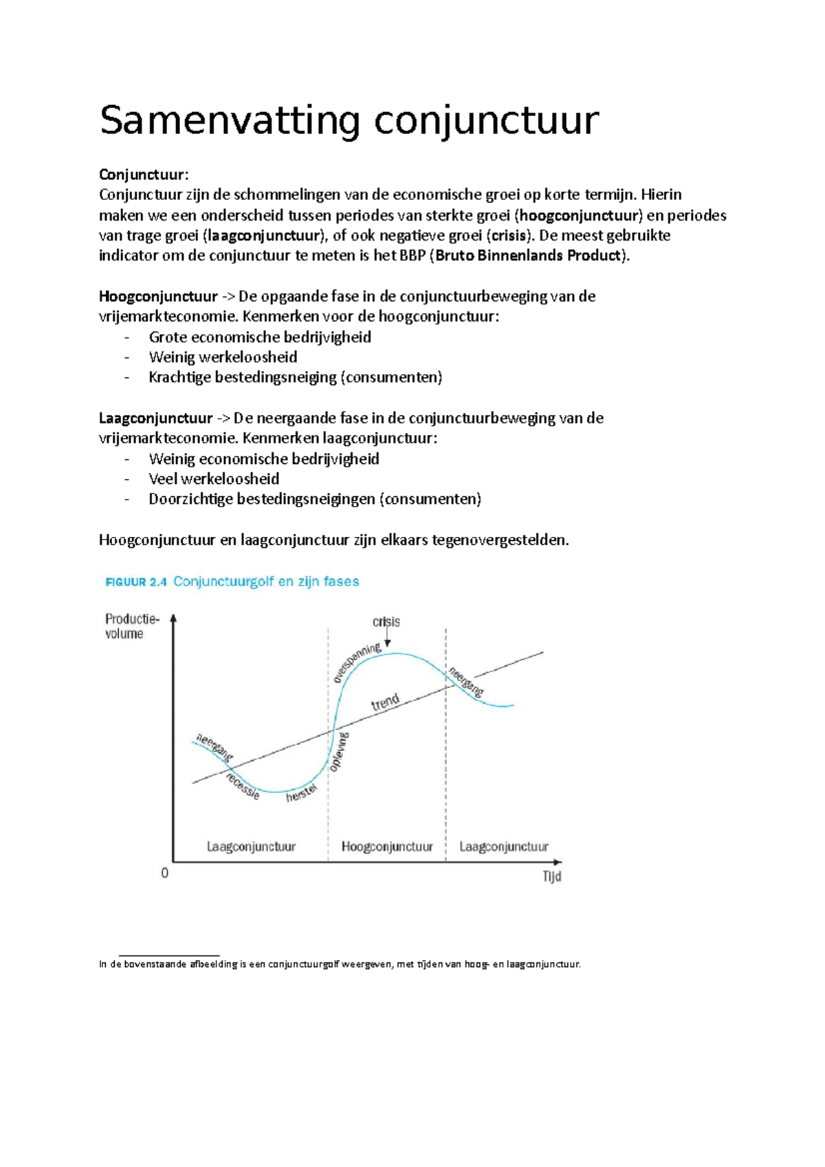 Samenvatting Conjunctuur en Economische Groei - FM - Studeersnel