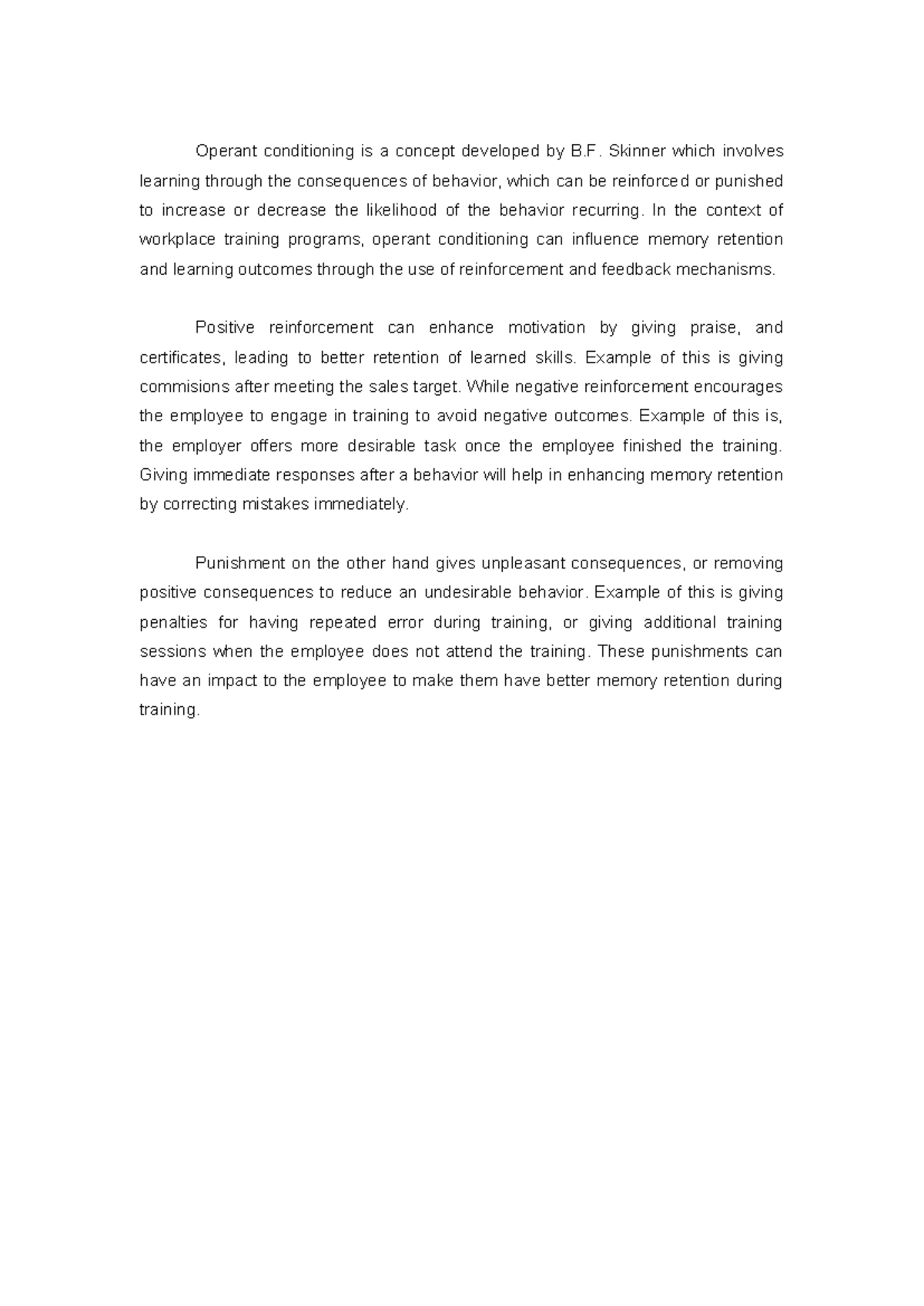 B.F. Skinner's Operant Conditioning: Impacts on Workplace Learning ...